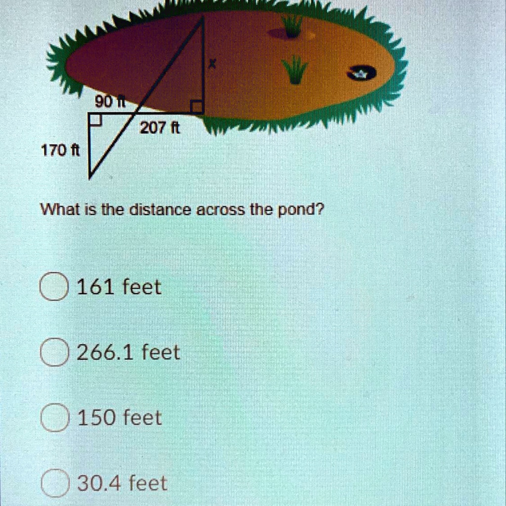 surveyors need to measure the distance across a pond they created ...