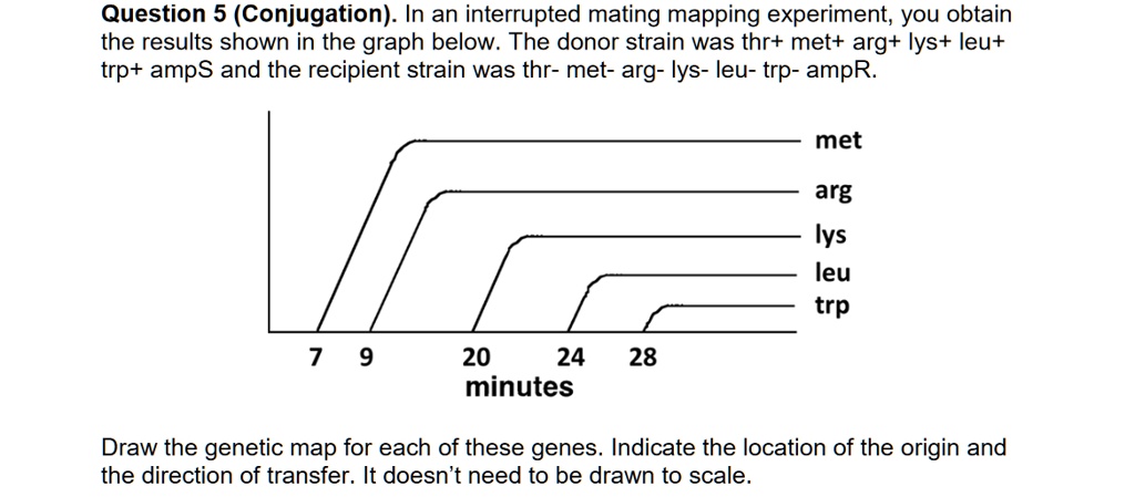 Solved Question 5 Conjugation In An Interrupted Mating Mapping Experiment You Obtain The