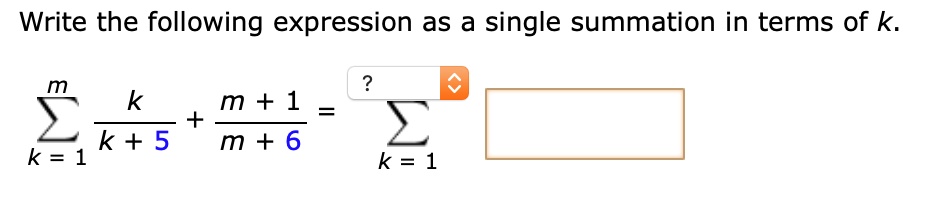 [GET ANSWER] write the following expression as a single summation in ...