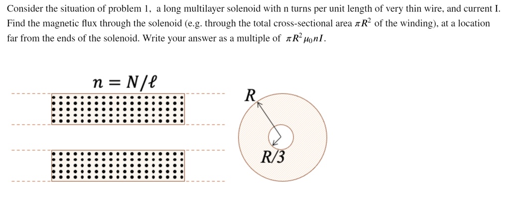 Consider the situation of problem 1, a long multilayer solenoid with n ...