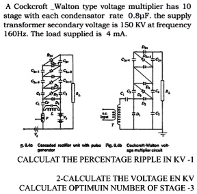 SOLVED: A Cockcroft-Walton type voltage multiplier has 10 stages, with ...