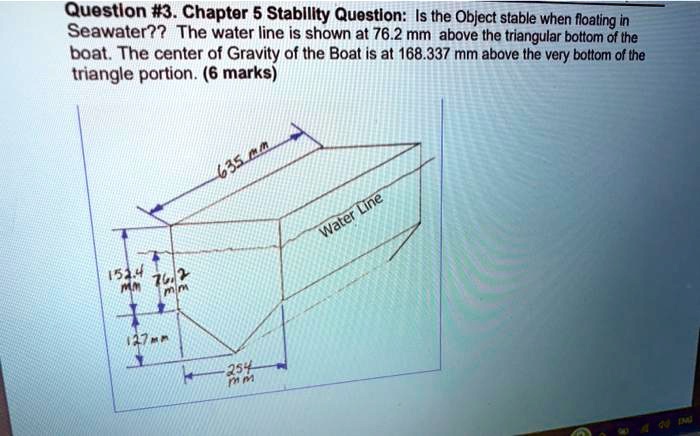 SOLVED: Question #3. Chapter 5 Stability Question: Is the object stable when floating in ...