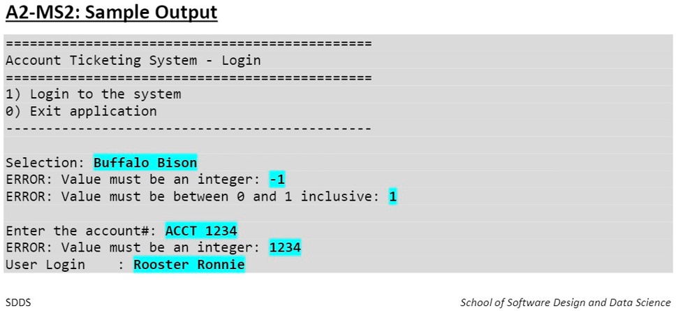 SOLVED: A2-MS2: Sample Output =================================2 ...