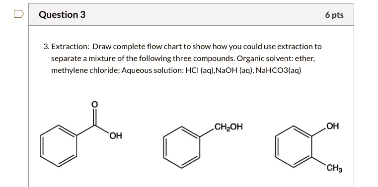 SOLVED: Question 3 6 pts 3. Extraction: Draw complete flow chart to ... SOLVED: Question 3 6 pts 3. Extraction: Draw complete flow chart to ...