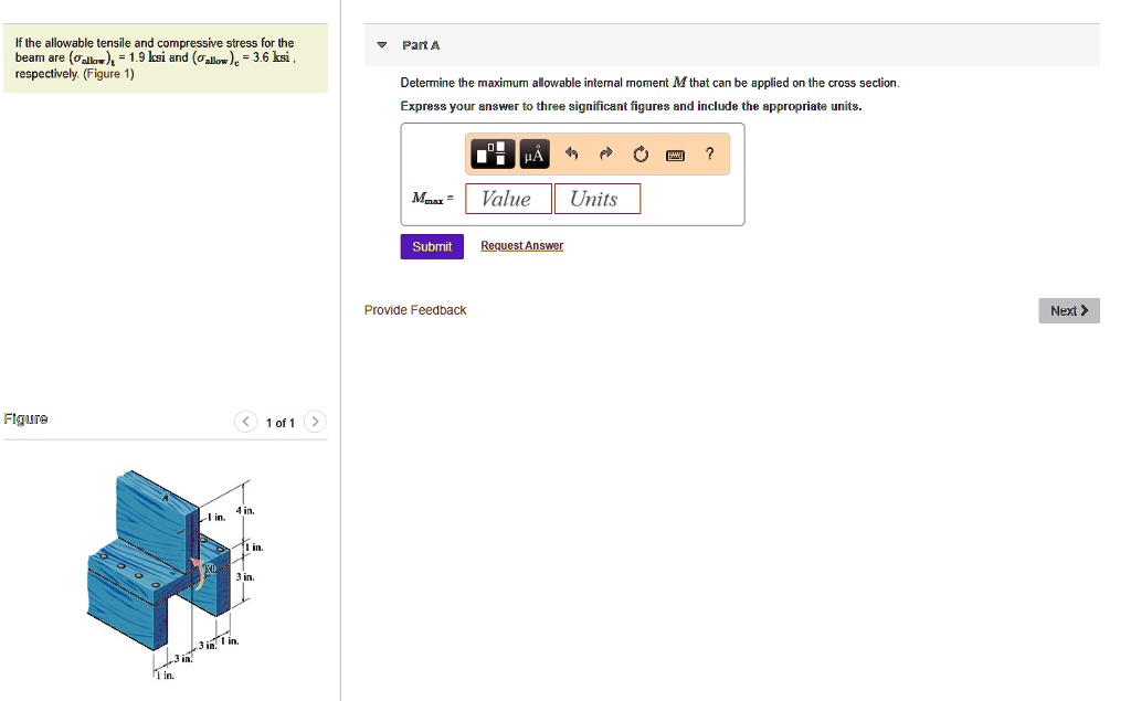 If the allowable tensile and compressive stress for the I-beam are Ïƒt ...