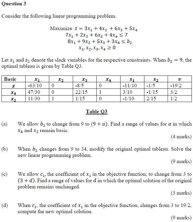 Question 3 Consider the following linear programming problem. Maximize ...