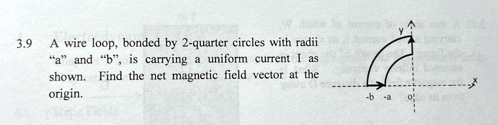 SOLVED: A wire loop, bounded by two quarter circles with radii "a" and ...