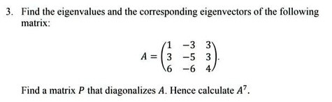 SOLVED: Find the eigenvalues and the corresponding eigenvectors of the ...