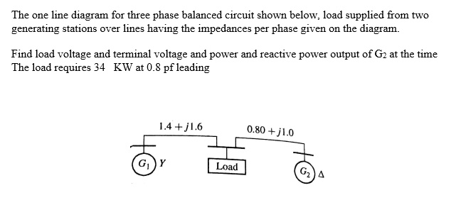 SOLVED: The one-line diagram for a three-phase balanced circuit is ...