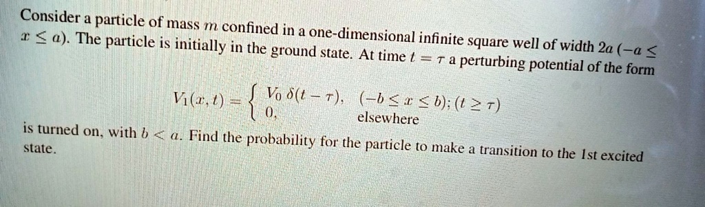 SOLVED:Consider : particle of mass m confined 1
