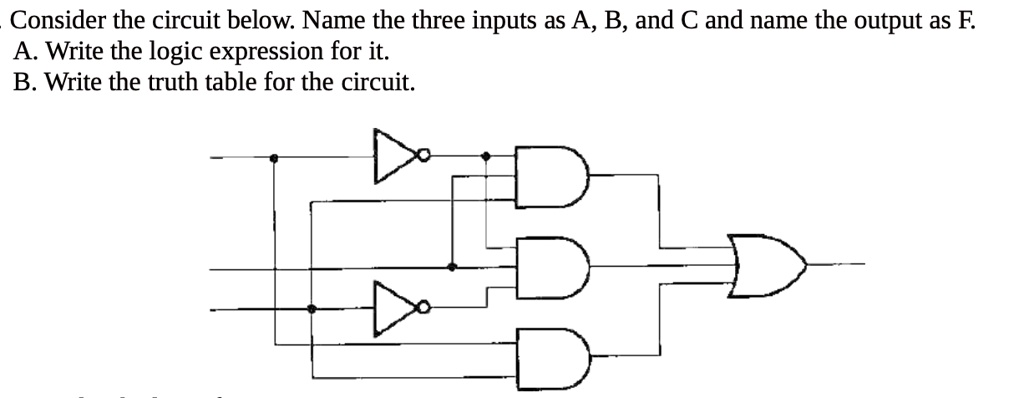 Solved Consider The Circuit Below Name The Three Inputs As A B And C And Name The Output As