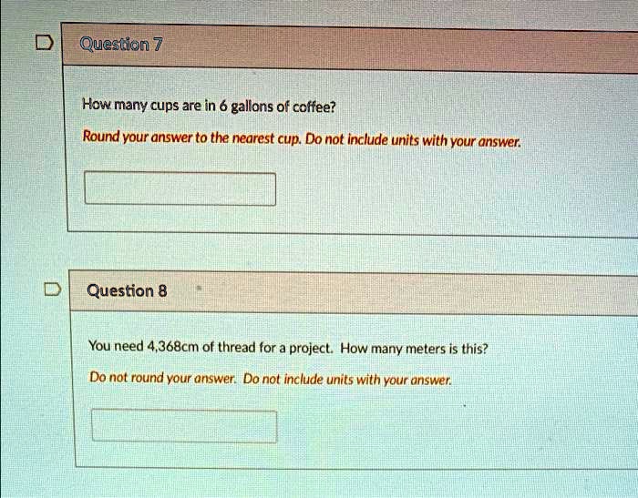 SOLVED: Please help!!!! Question: How many cups are in 6 gallons of ...
