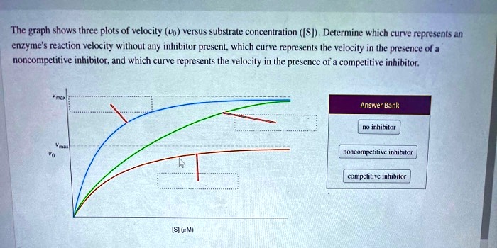 The graph shows three plots of velocity (v0) versus substrate ...