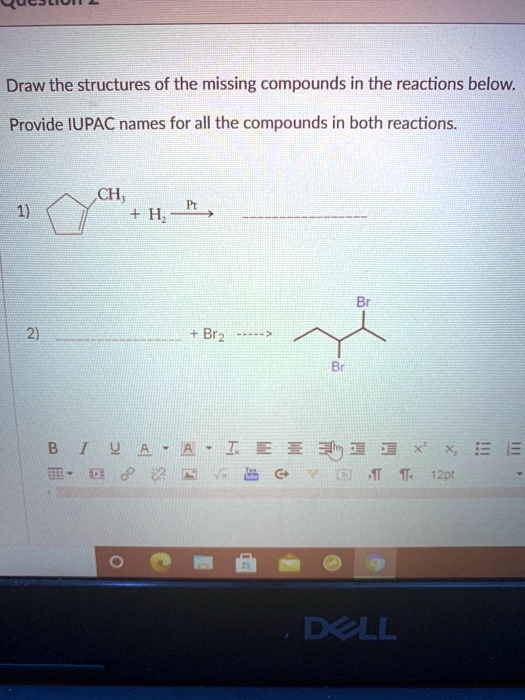 SOLVED: Draw the structures of the missing compounds in the reactions ... SOLVED: Draw the structures of the missing compounds in the reactions ...
