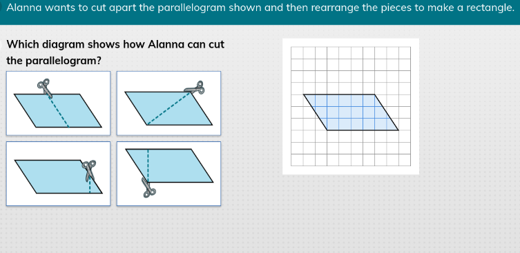 Alanna Wants To Cut Apart The Parallelogram Shown And Then Rearrange The Pieces To Make A 