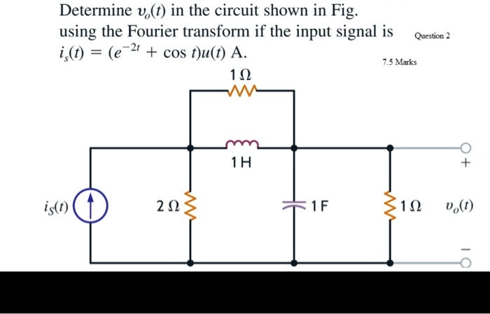 Question 2 7.5 Marks Determine vo(t) in the circuit shown in Fig. using the Fourier transform if ...