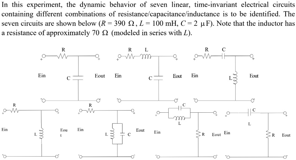 In this experiment, the dynamic behavior of seven linear, time ...