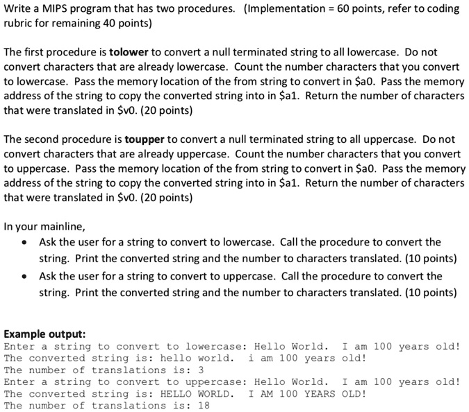 SOLVED: Using Mars Assembly language Write a MIPS program that has two ...