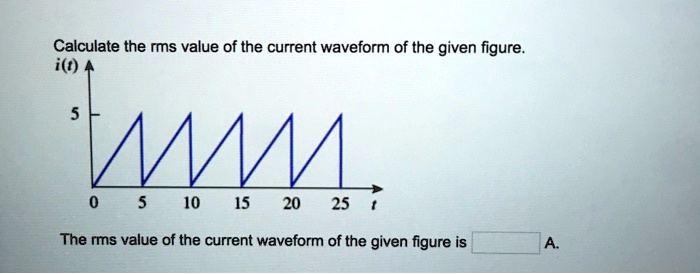SOLVED: Calculate the rms value of the current waveform of the given ...