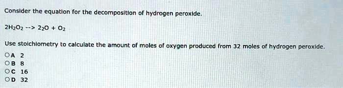 SOLVED: Consider the equation for the decomposition of hydrogen ...