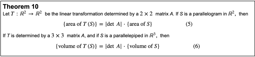 SOLVED: Theorem 10 Let T R2 R2 be the linear transformation determined ...