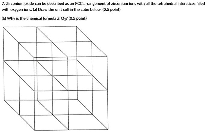 SOLVED: Zirconium oxide can be described as an FCC arrangement of ...