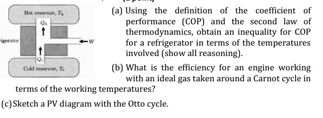 SOLVED: Please answer as soon as possible. Hot reservoir, Th (a) Using ...
