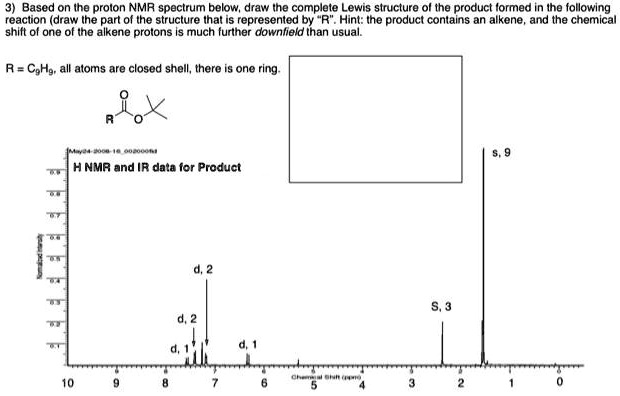 SOLVED: HNMR and IR 3 Based on the proton NMR spectrum below,draw the complete Lewis structure ...