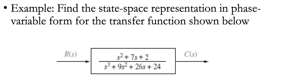Solved Example Find The State Space Representation In Phase Variable