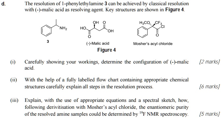 SOLVED:The resolution of [-phenylethylamine 3 can be achieved by ...