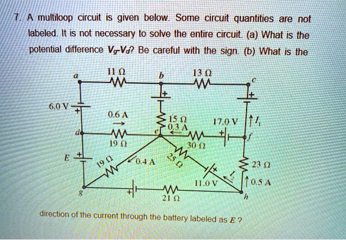 multiloop circuit is given below some circuit quantities are not labeled it is not necessary to ...