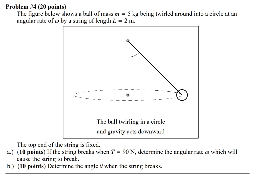 SOLVED: Problem #4 (20 points) The figure below shows a ball of mass m ...