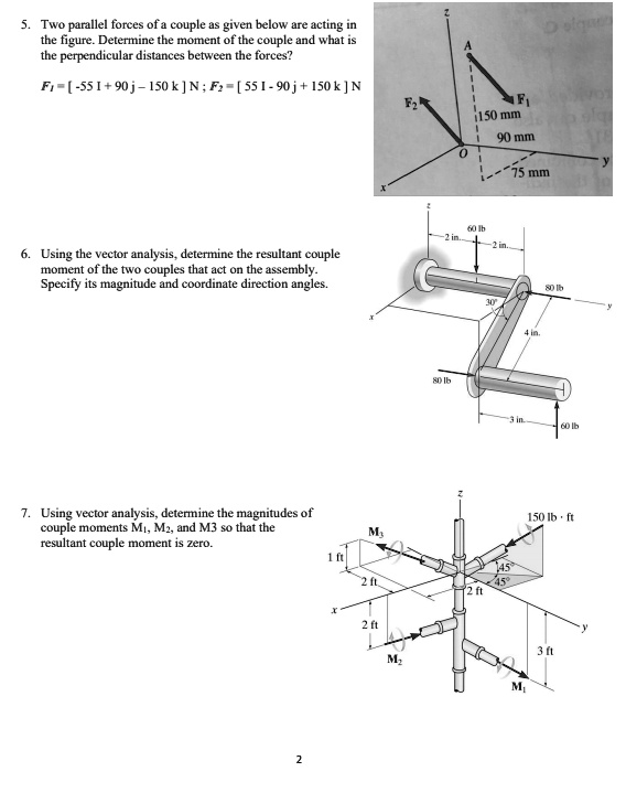 [GET ANSWER] 5. Two parallel forces of a couple as given below are acting in the figure ...