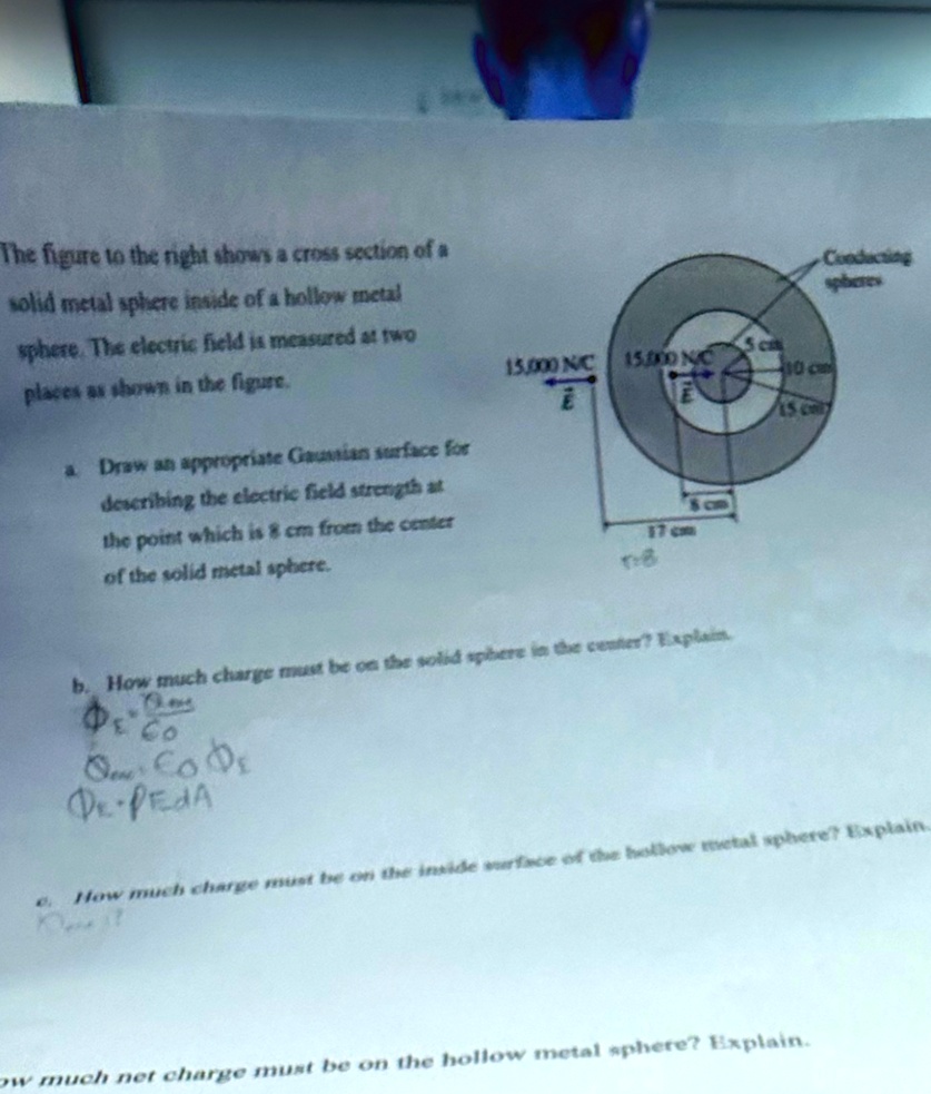 the figure to the right shows a cross section of a solid metal sphere ...