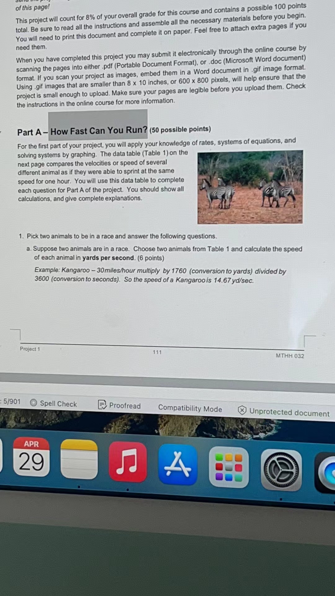 This project will count for 8 % of your overall grade for this course ...