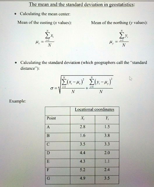 The mean and the standard deviation in geostatistics: Calculating the ...