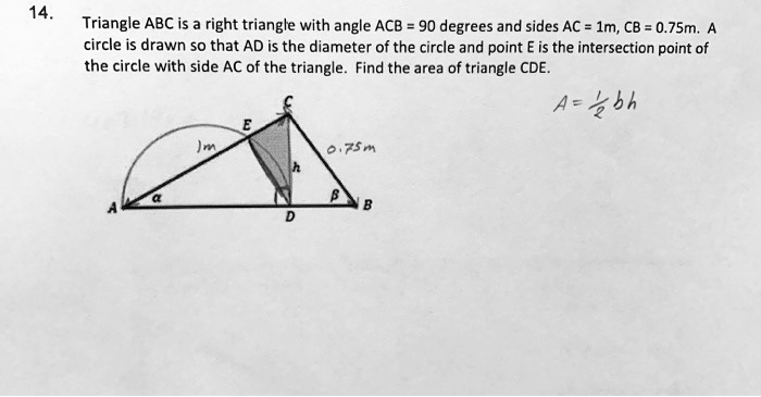 14. Triangle ABC is a right triangle with angle ACB = 90 degrees and ...