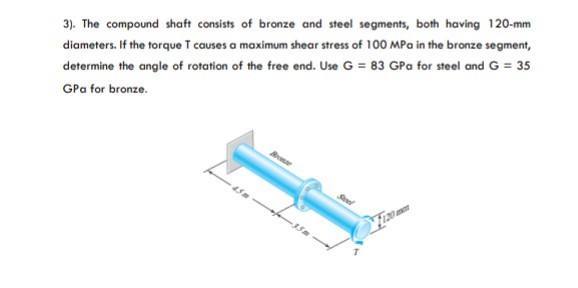3). The compound shaft consists of bronze and steel segments, both ...