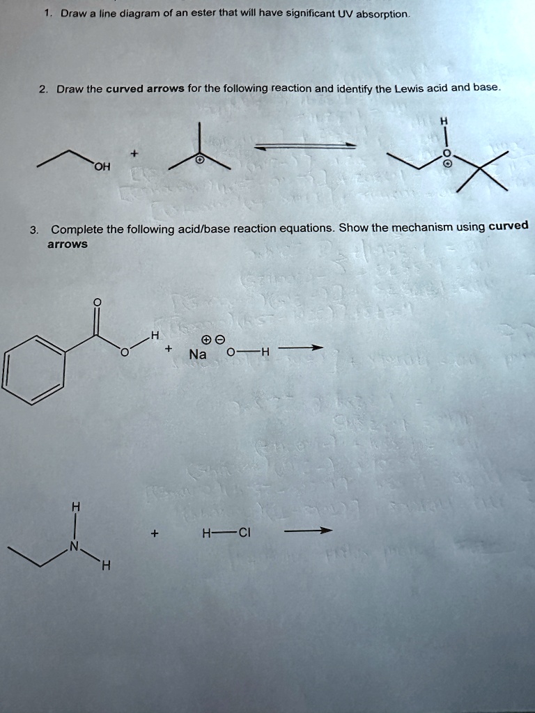 SOLVED: 1. Draw a line diagram of an ester that will have significant ...