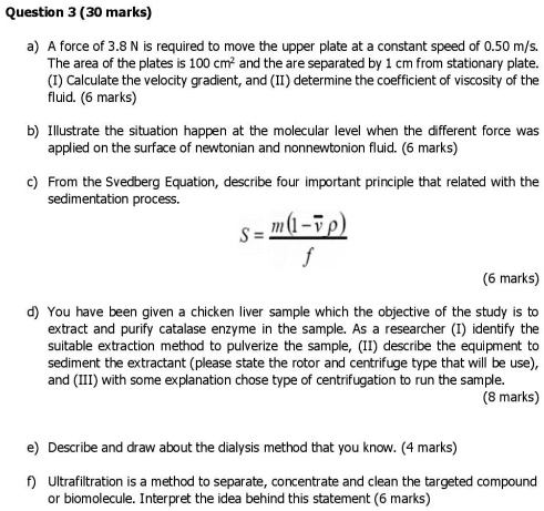 SOLVED: Question 3 (30 marks) force of 3.8 N required to move the uppei ...
