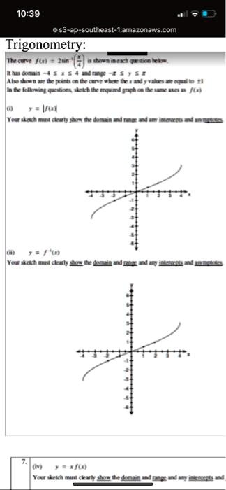 SOLVED: Texts: 10:39 Trigonometry: The curve f(x) = 2tan(x) is shown in each quadrant below ...