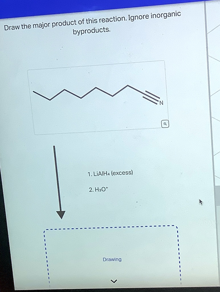 Draw the major product of this reaction. Ignore inorganic byproducts ...