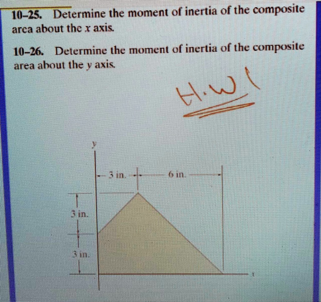 SOLVED: MS Determine the Moment of inertia of the composite area about the axis I06 Determine ...