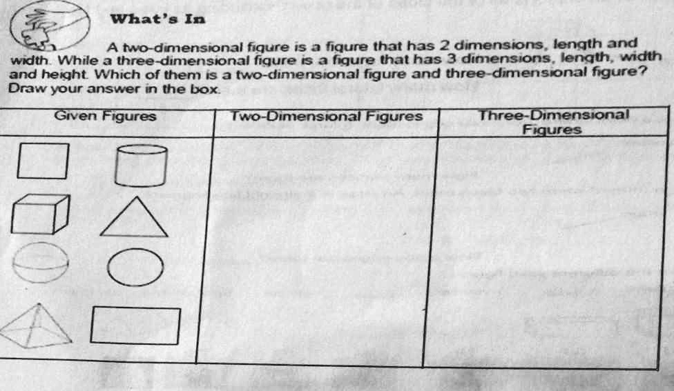 SOLVED: "a two-dimensional figure is a figure that has two dimension ...