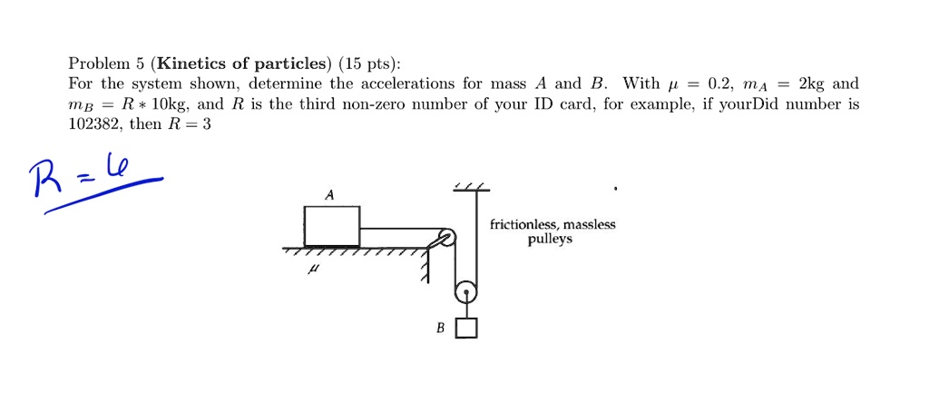 Problem 5 (Kinetics of particles) (15 pts): For the system shown ...