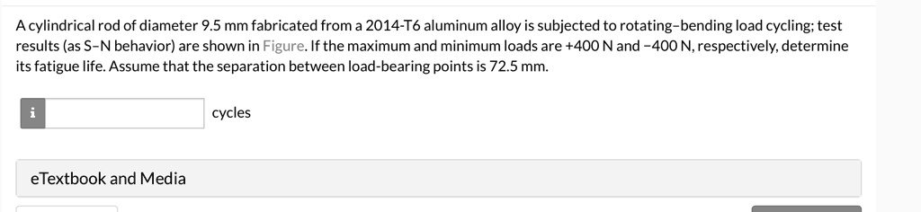 SOLVED: A cylindrical rod of diameter 9.5 mm fabricated from 2014-T6 ...
