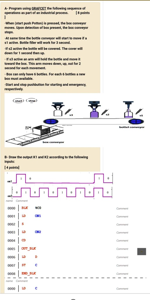 SOLVED: Program using GRAFCE the following sequence operations as part ...