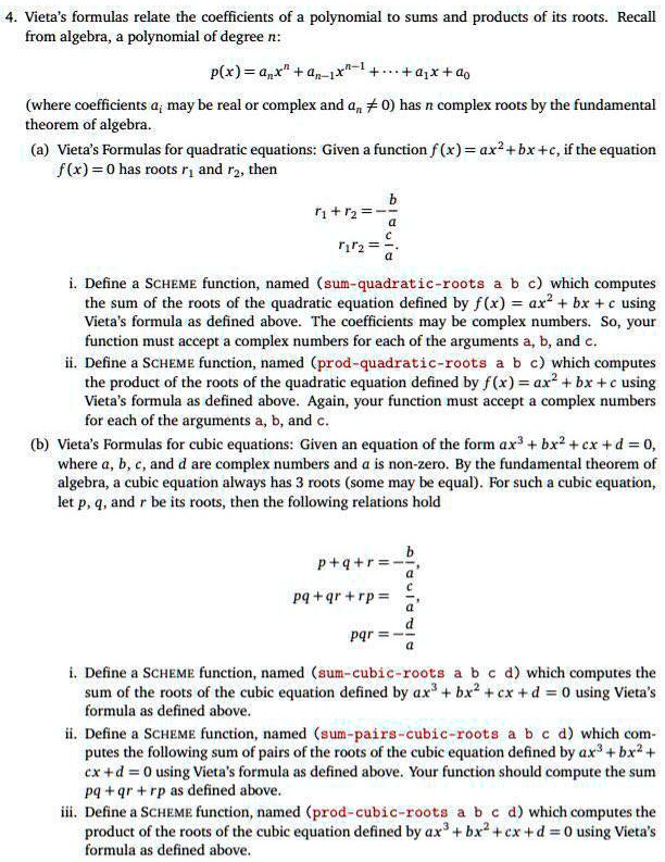 Vieta's formulas relate the coefficients of a polynomial to the sums ...