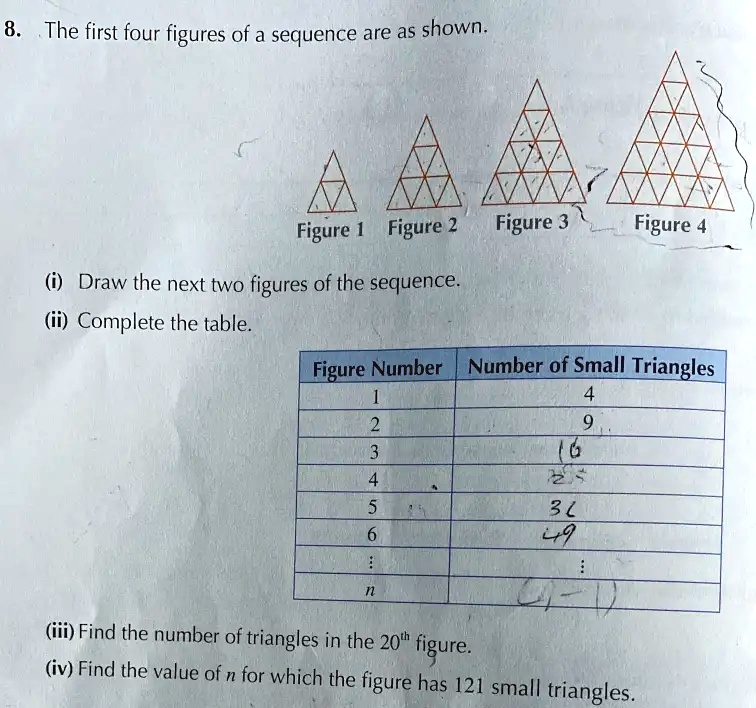 [GET ANSWER] 8. The first four figures of a sequence are as shown ...