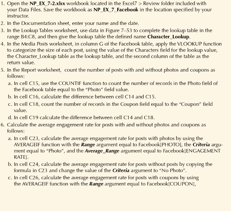 1. Open the NPEX7-2.xlsx workbook located in the Excel7 > Review folder ...